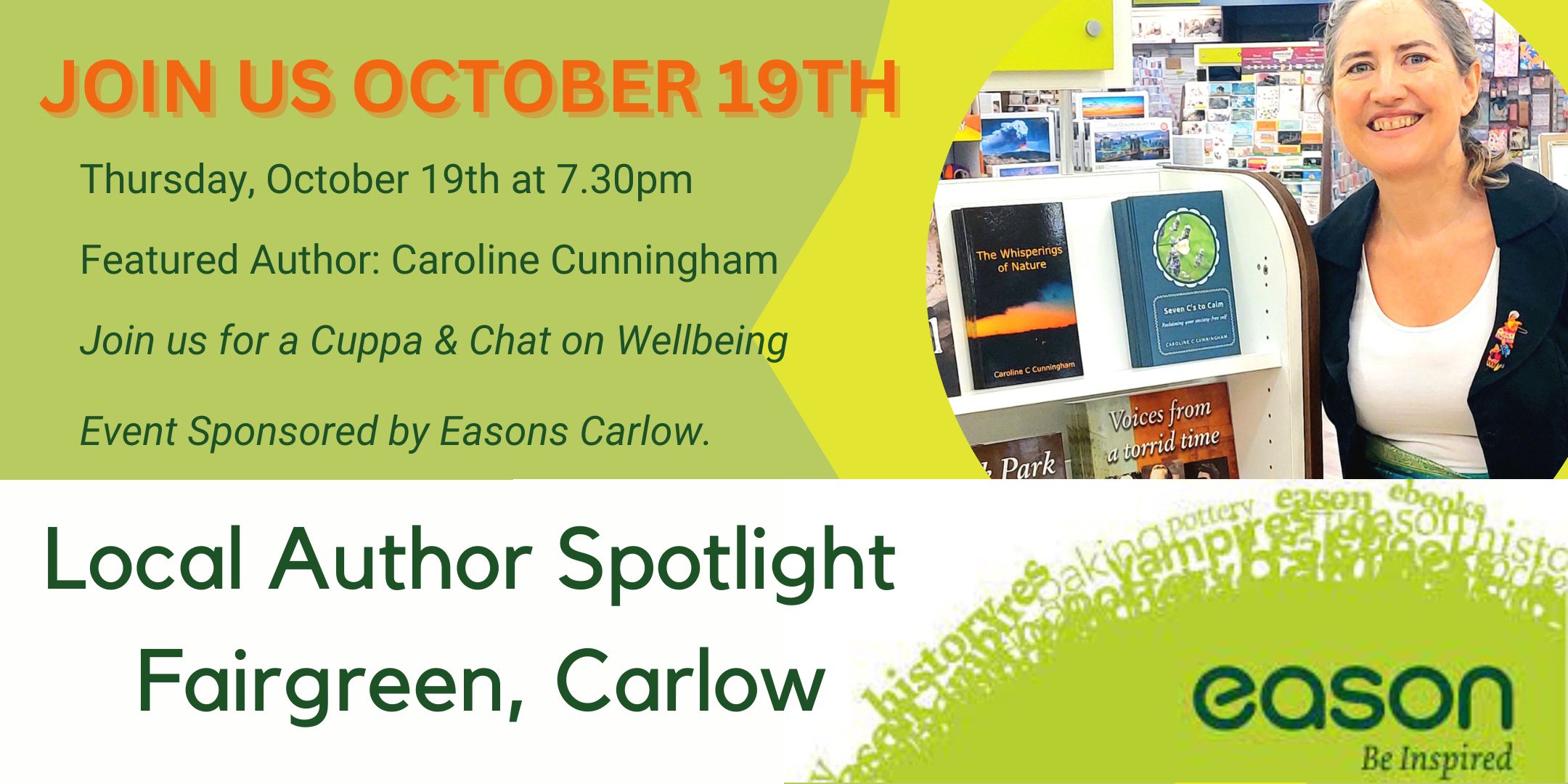 Reclaiming Calm in a Busy World - Easons Carlow Event - Caroline Cunningham